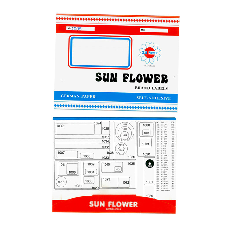 Sun Flower Self-Adhesive White Labels 1012 (51 x 19mm) – Color Station ...