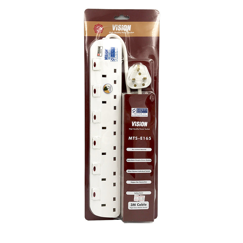 Extension Cable - 6 Gang Socket - Cheapest Price Guaranteed – Color ...