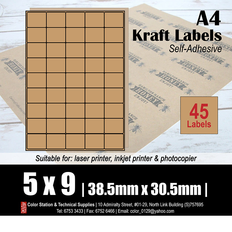 CS Brown Kraft Multi-Purpose A4 Labels (10's) - Start Shopping Now ...