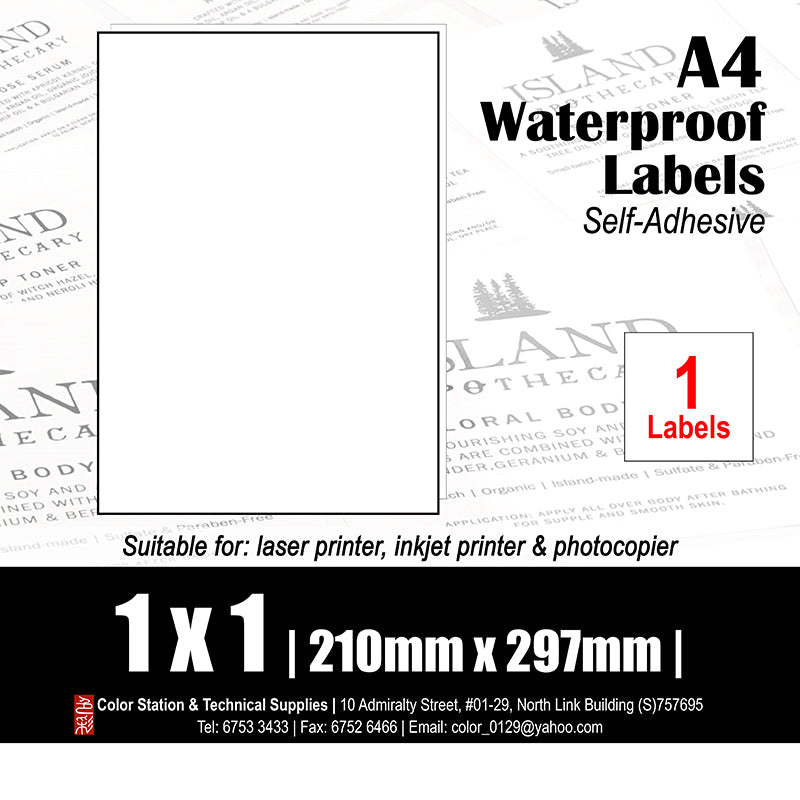 CS Weatherproof A4 Multi-Purpose Labels (10's) - Clear / Transparent ...