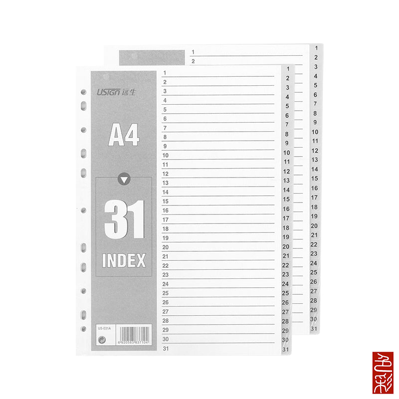 A4 1-31 PVC Index Divider - Best Value For You – Color Station Website
