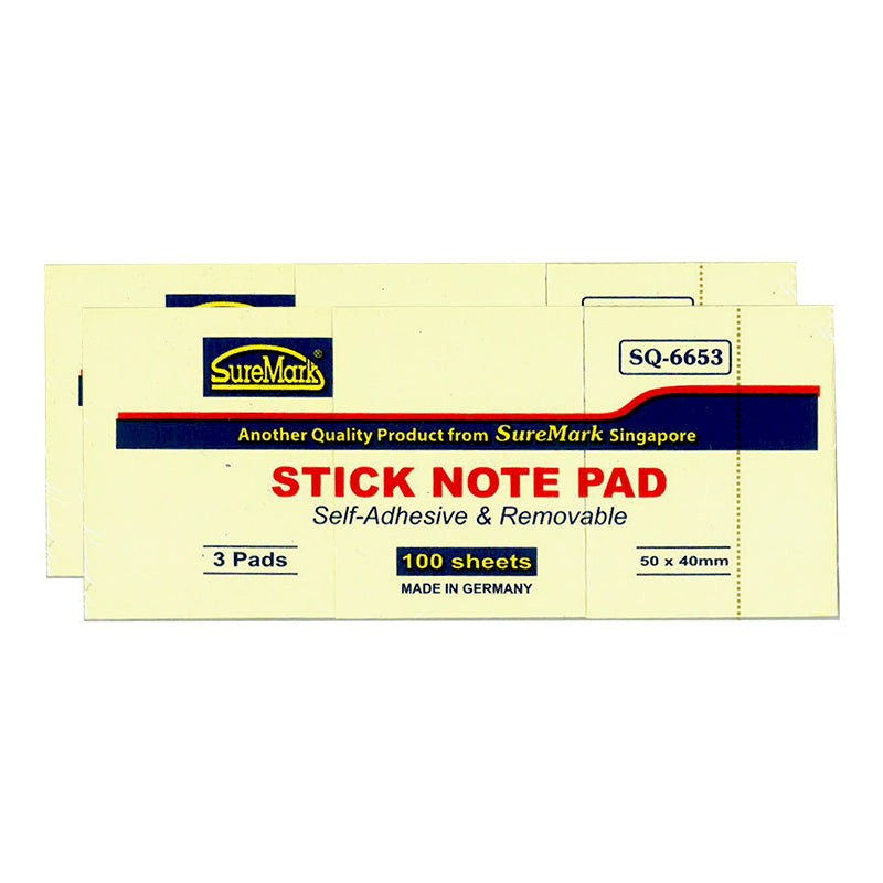 Suremark Stick Note Pad (50x40mm) SQ-6653 - On Sale Now – Color Station ...