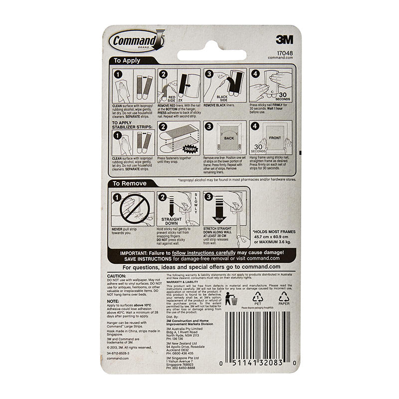 Command Damage-Free Hanging Wire-Backed Sticky Nail plus Stabilizer ...